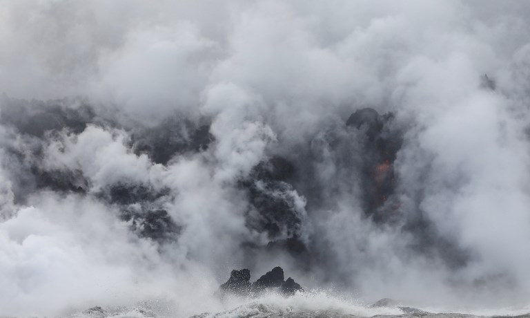Dangerous 'laze' forms as Hawaii volcano lava reaches ocean