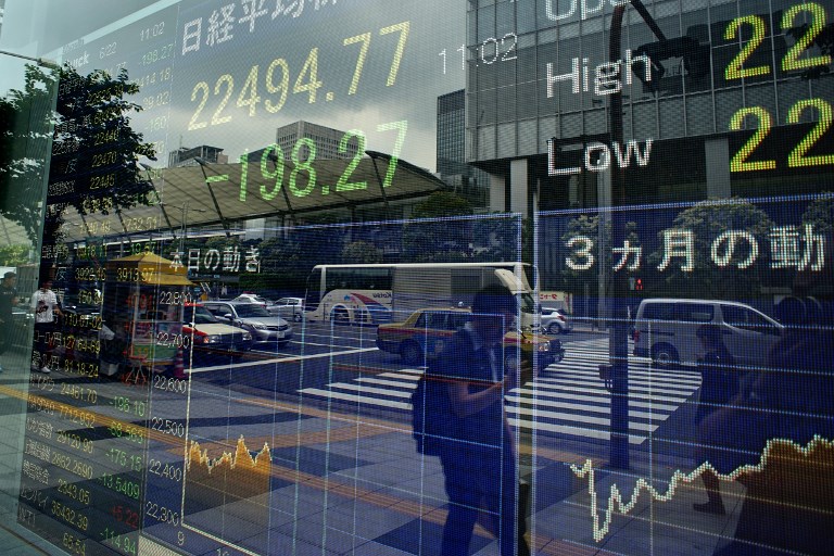 Tokyo stocks open flat with investors wary of trade war