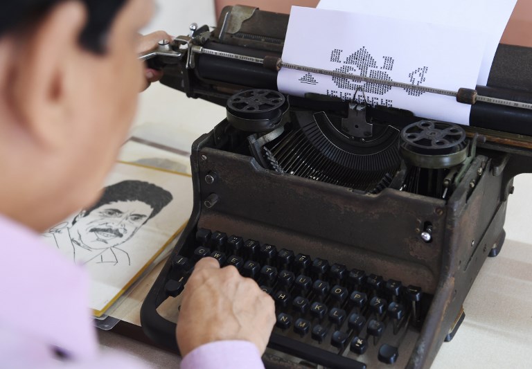 The Indian artist drawing portraits with a typewriter