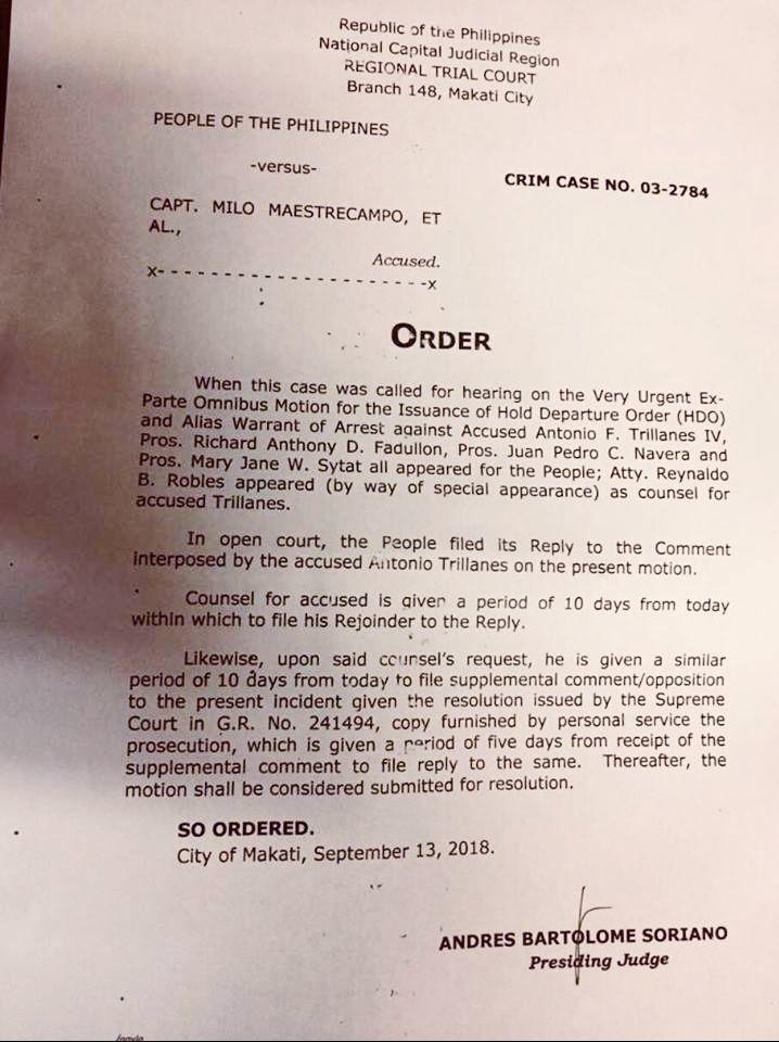UPDATED: Still no arrest warrant for Trillanes; Makati court gives ...