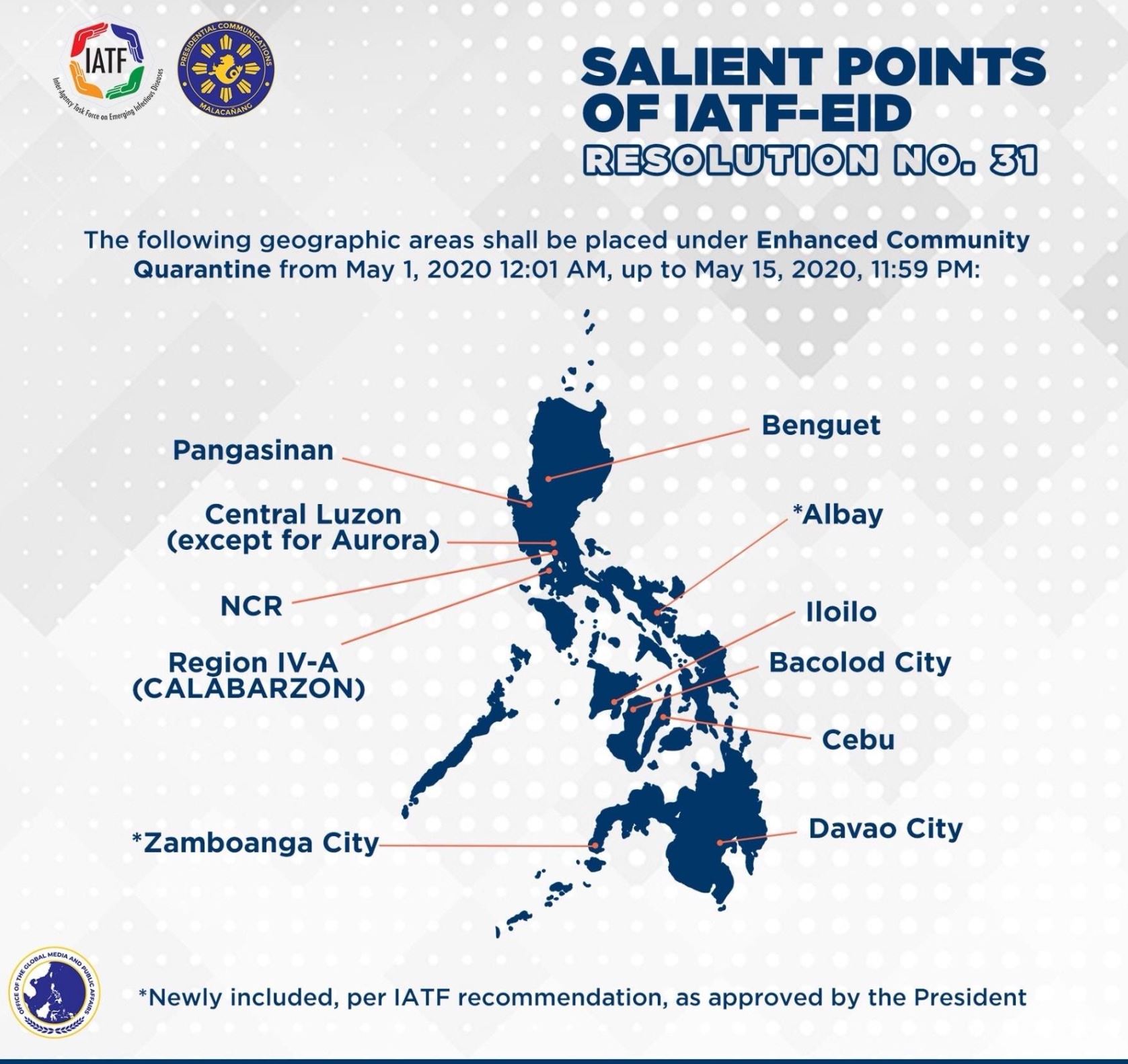 Updated: Albay province, Zamboanga City approved for inclusion in ECQ areas