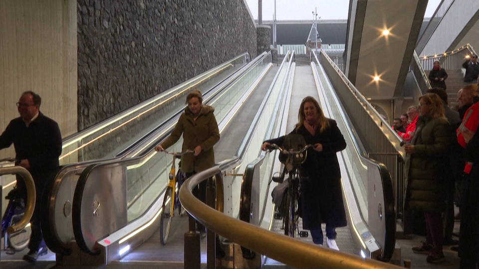 Amsterdam unveils its largest bike garage. It's underwater