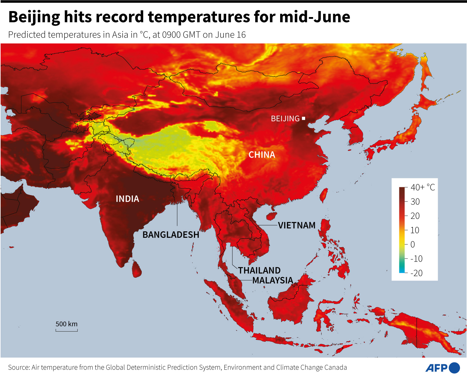 Beijing roasts in record mid-June temperatures