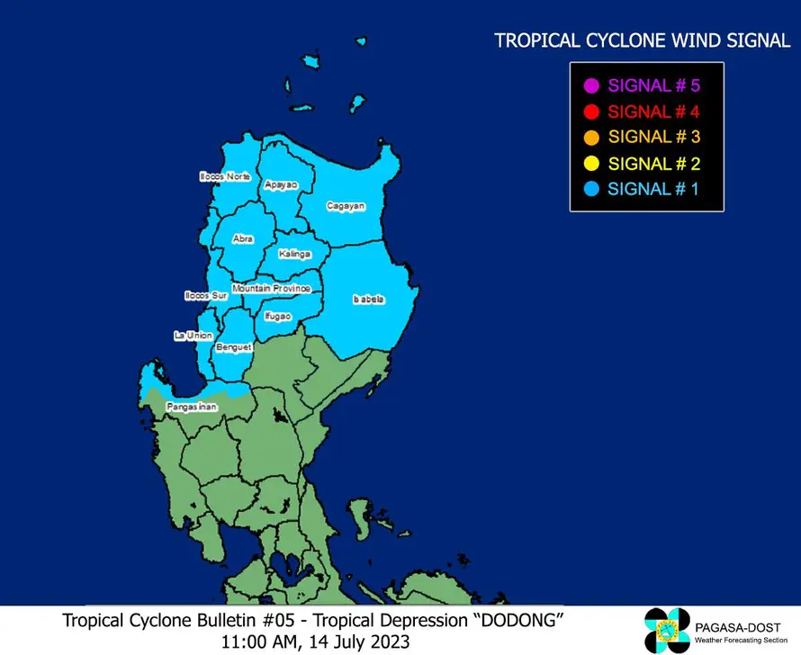 Signal No. 1 still raised over parts of Luzon as TD "Dodong" maintains ...