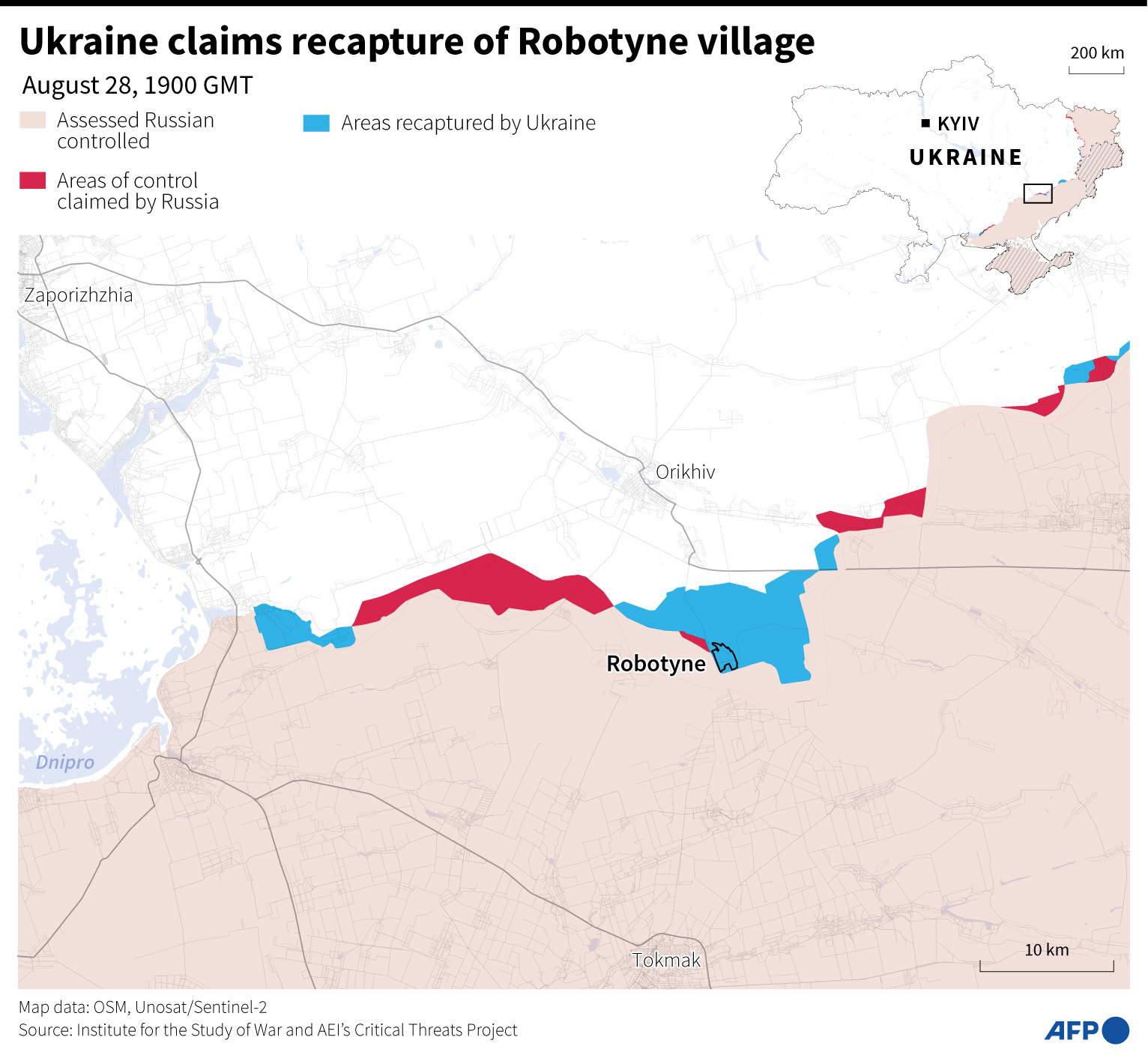 Ukraine says advancing on southern front near Robotyne