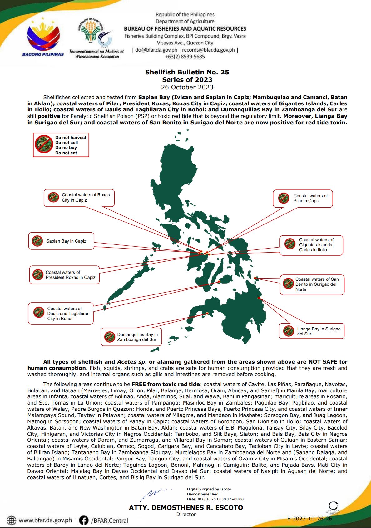 BFAR: Toxic red tide detected in nine areas